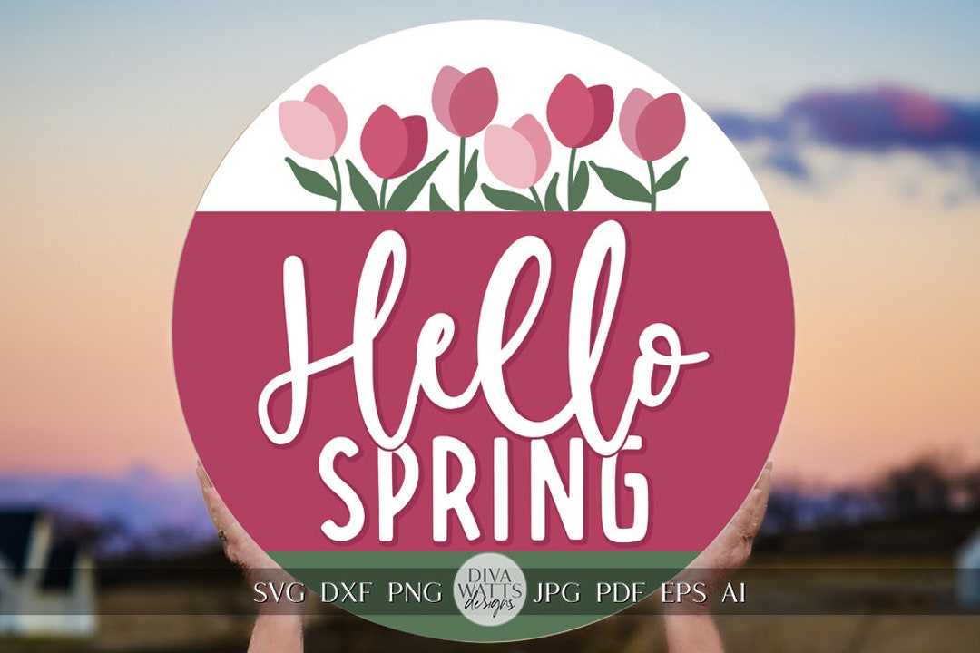 Hello Spring SVG Spring Welcome Svg Welcome Spring Svg Spring Door ...