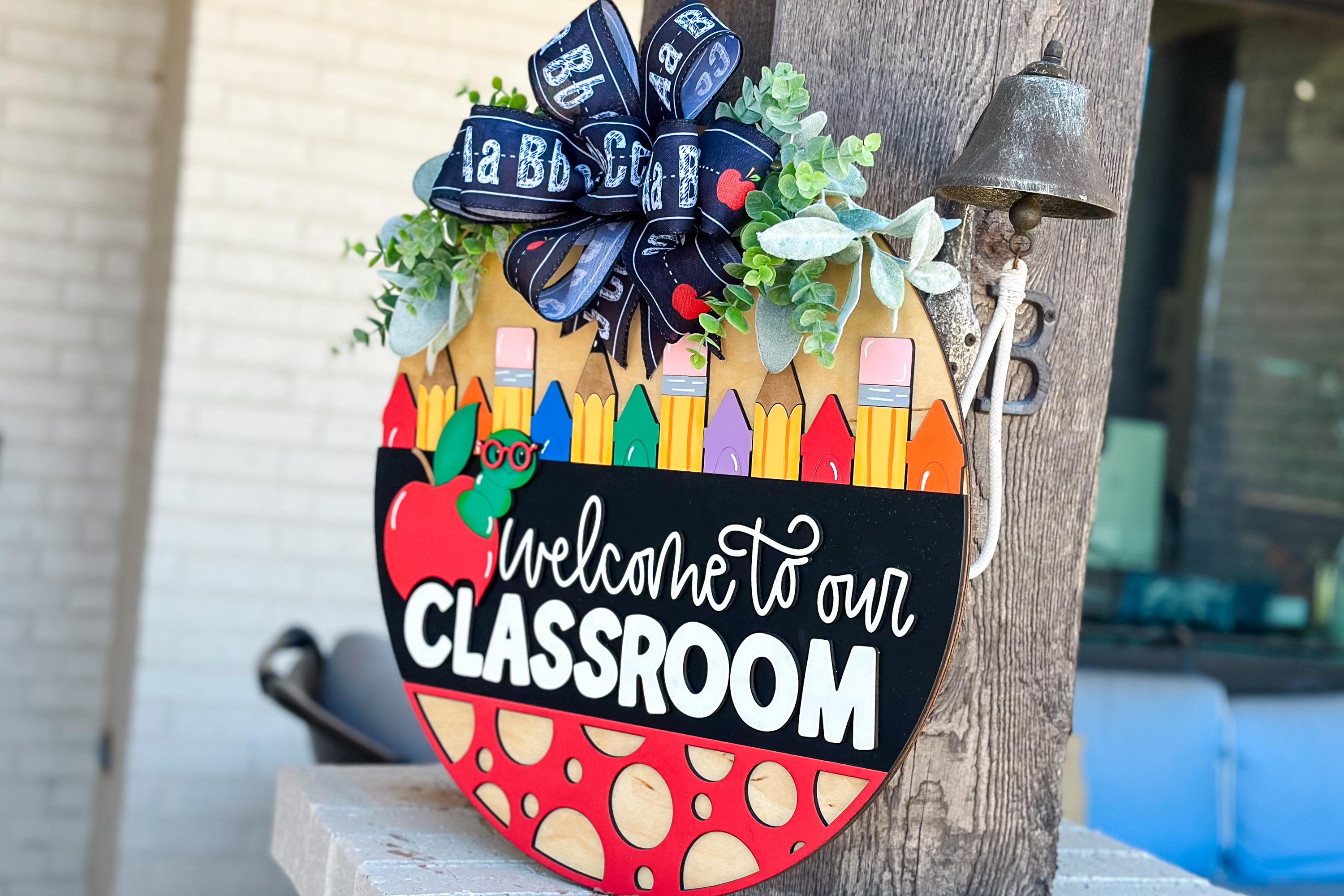 Welcome to Class Door Sign SVG, Teacher Classroom Sign, Back to School ...