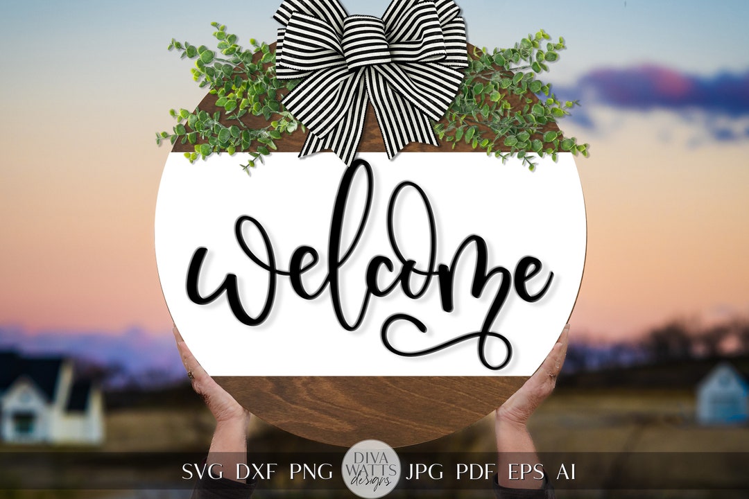 Welcome SVG Simple Door Hanger Svg Door Hanger SVG Welcome Sign SVG ...