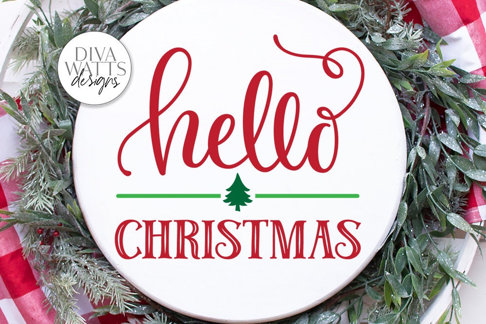 Hello Christmas SVG | Winter Sign | DXF and More - Etsy