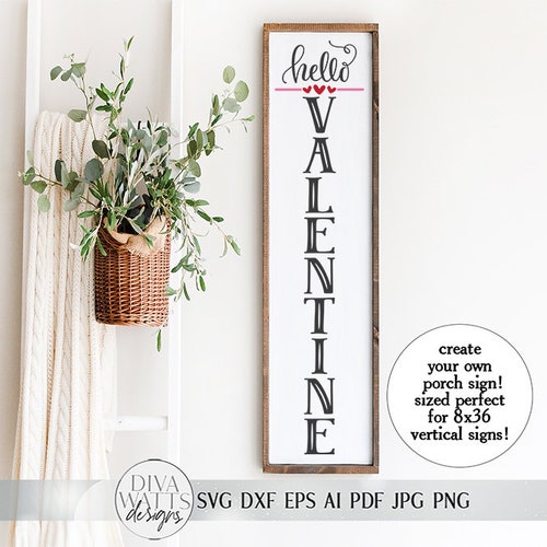 Svg-hello Valentine Heart - Etsy