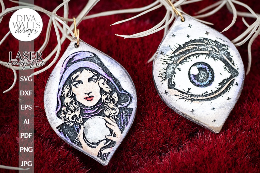 Fortune Teller Earrings SVG Psychic Earrings Glowforge Earrings Fortune ...