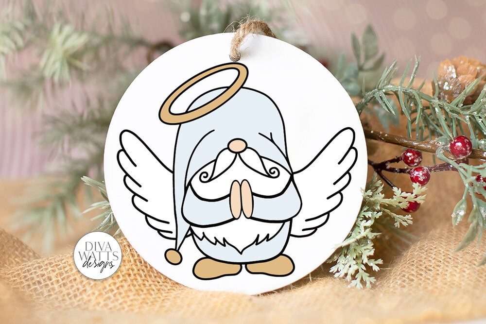 Angel Gnome SVG Christmas Gnome for Ornaments Shirts Signs & | Etsy