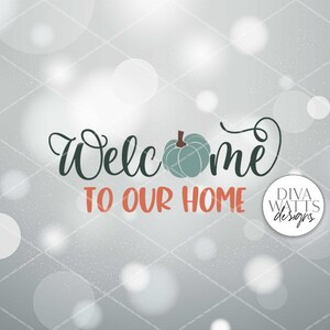 Welcome to Our Home With Pumpkin | Farmhouse Front Door Round Sign ...