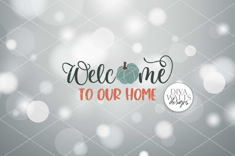 Welcome to Our Home With Pumpkin | Farmhouse Front Door Round Sign ...