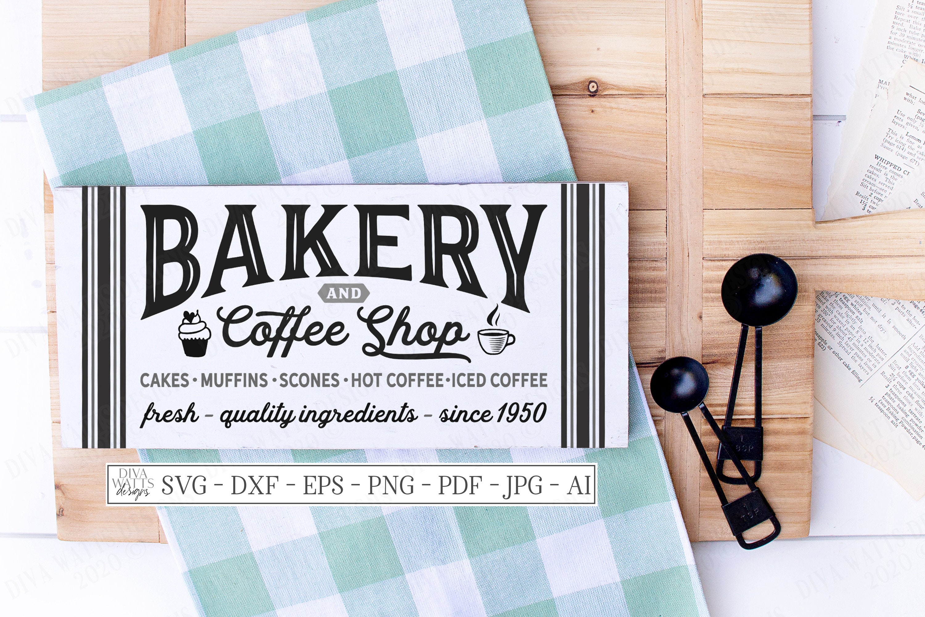 SVG Bakery and Coffee Shop Cutting File Farmhouse | Etsy