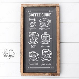 Coffee Menu SVG | Coffee Bar Sign SVG | Farmhouse Kitchen | Dxf and ...