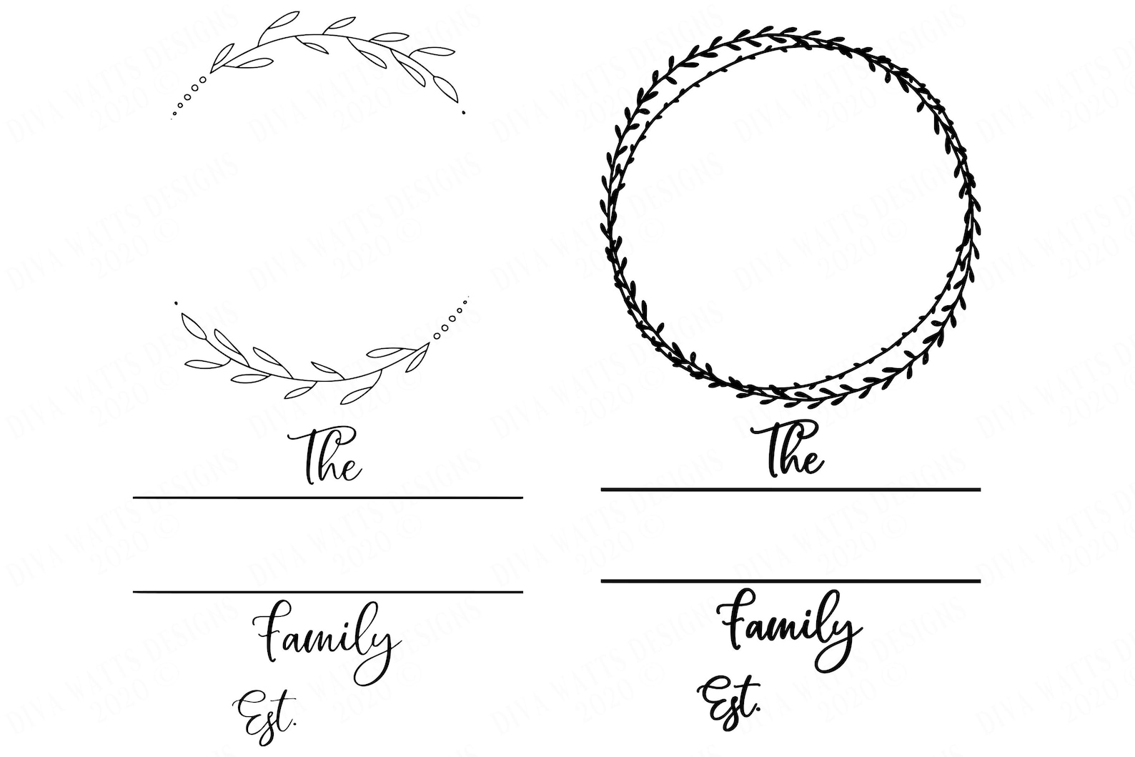 Family Monogram & Last Name Bundle Includes 6 Designs You | Etsy