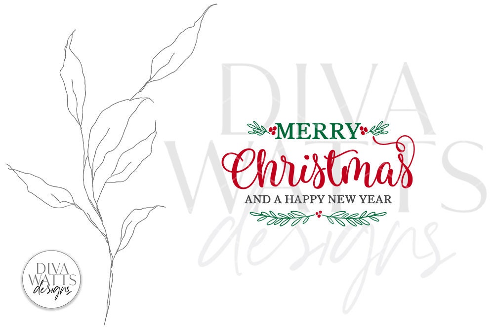 Merry Christmas and A Happy New Year SVG Winter Design - Etsy