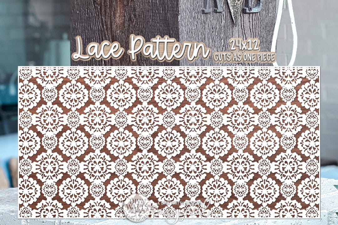 Lace Pattern SVG, Laser Cut Lace Panel 24x12 Cuts as One Piece, Mylar ...