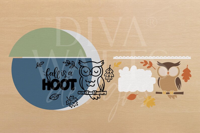 Laser Cut Door Hanger SVG | Fall is a Hoot SVG File | Round Wood Sign ...