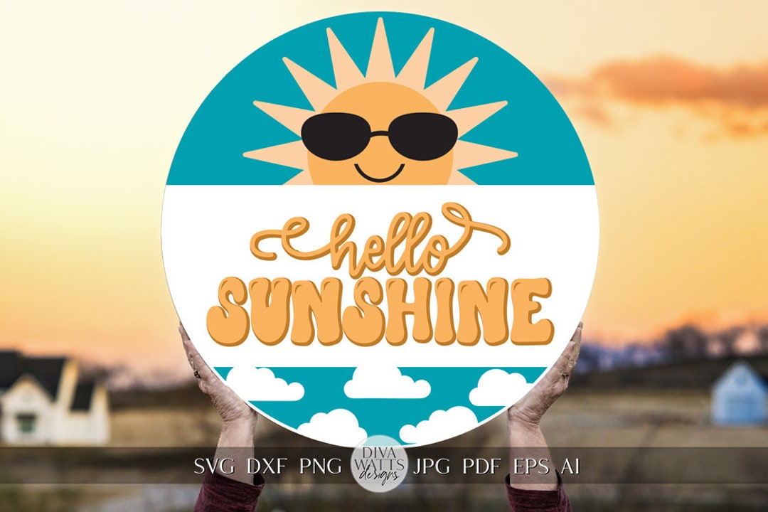 Hello Sunshine SVG Summer SVG for Door Hanger Svg Summer Door Hanger ...