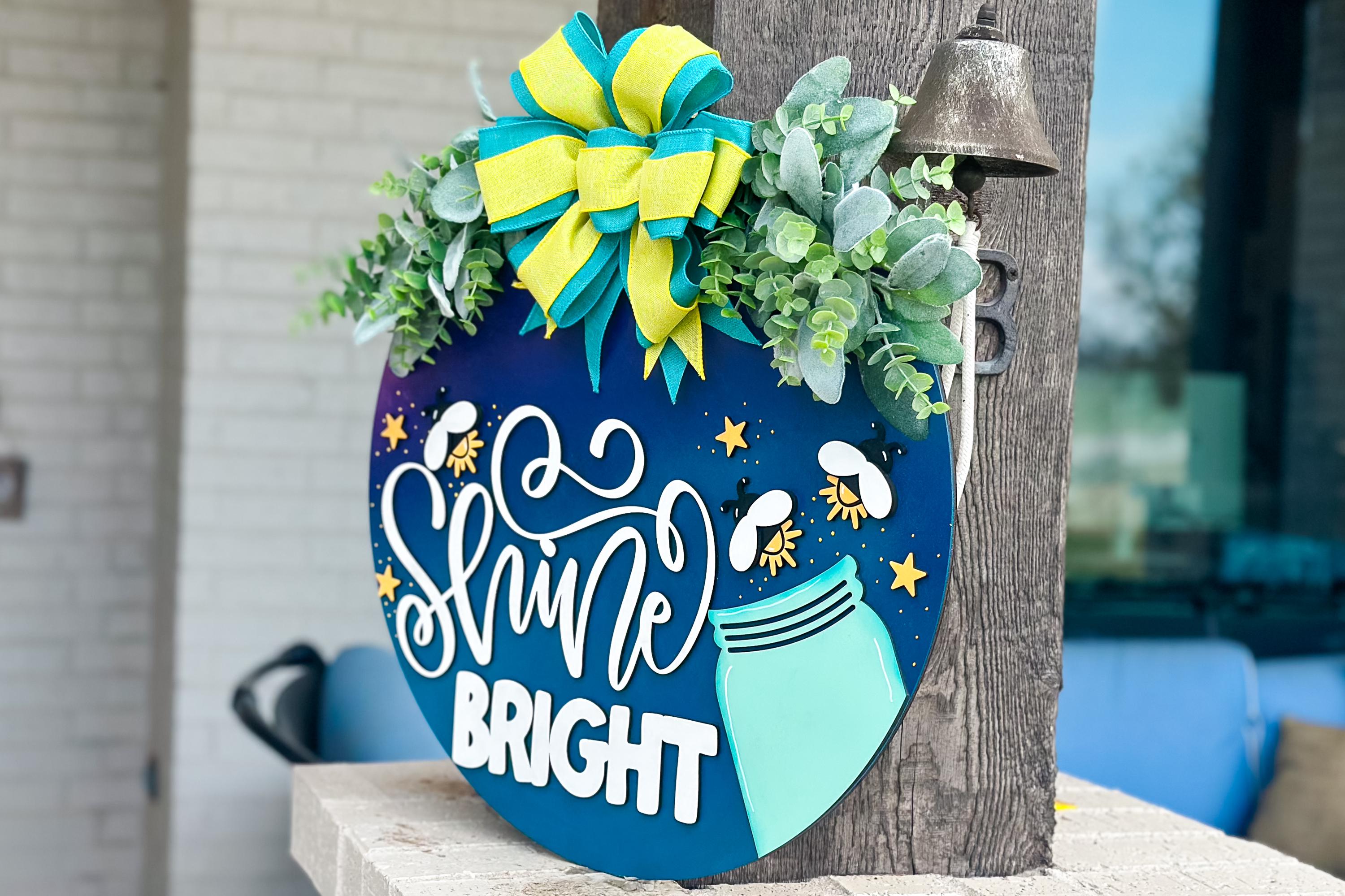 Shine Bright Firefly Round Sign SVG Laser File | Firefly Jar Door ...