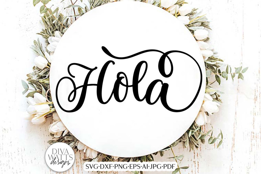 Hola SVG Welcome Design - Etsy