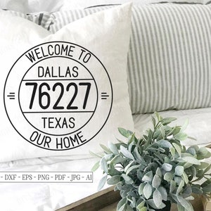 SVG | Vintage Postmark Customize Zip Code | Cutting File | City State ...