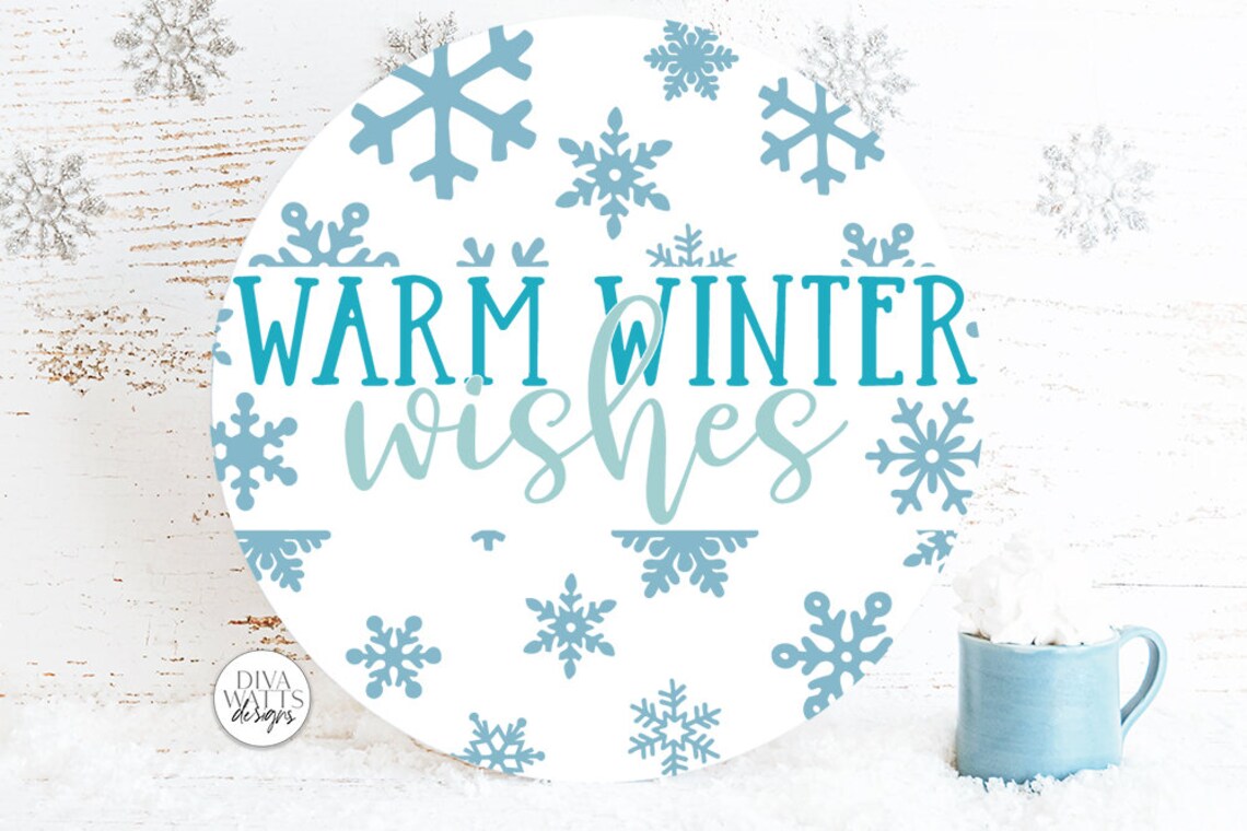 Snow Flurries Round SVG Bundle Winter Sign Making Bundle - Etsy