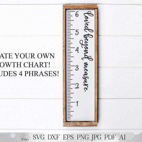 Growth Chart Ruler Cutting File Watch Me Grow Loved Beyond - Etsy