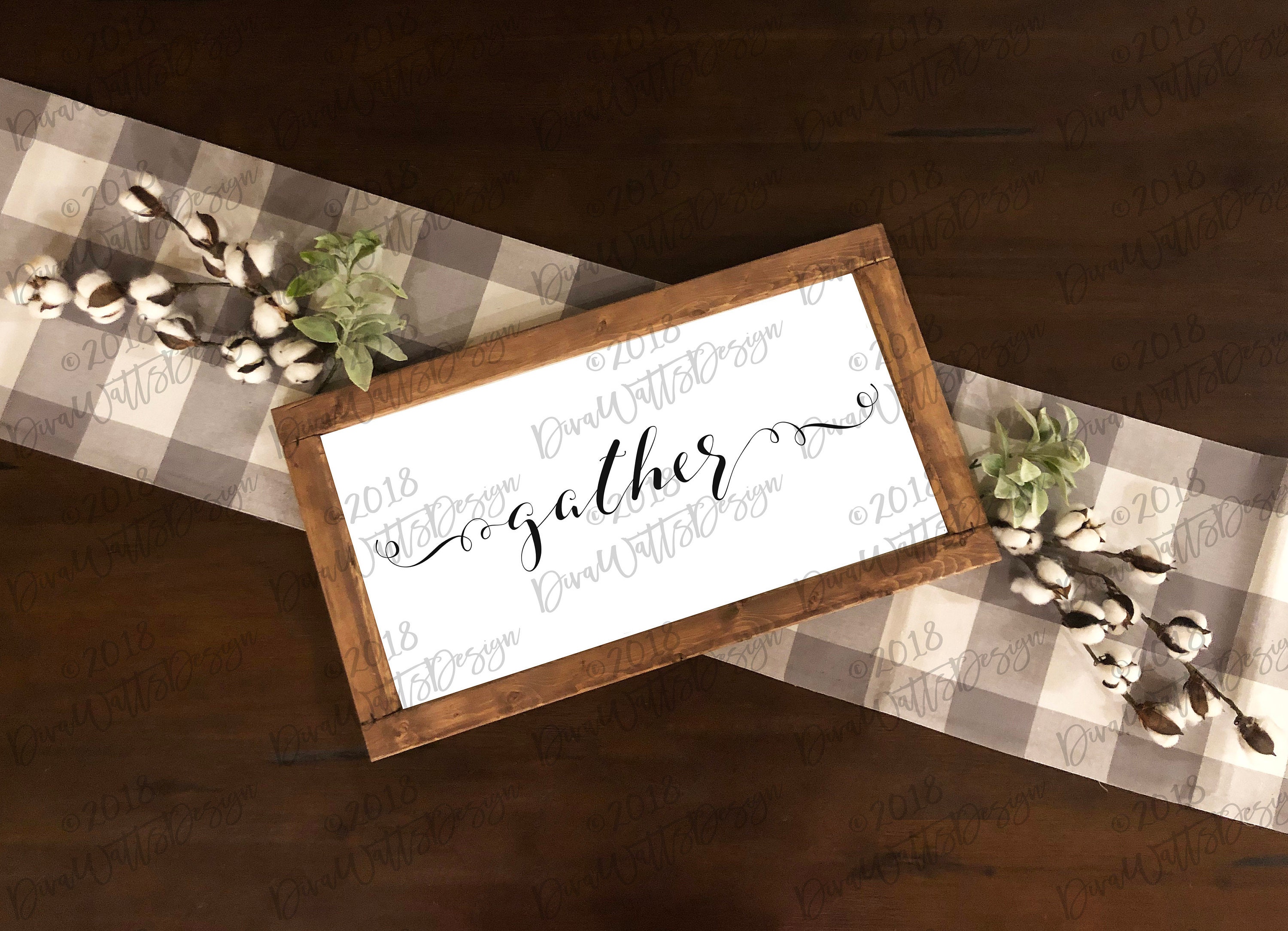 Gather SVG Farmhouse Style PNG Cuttable Cricut | Etsy