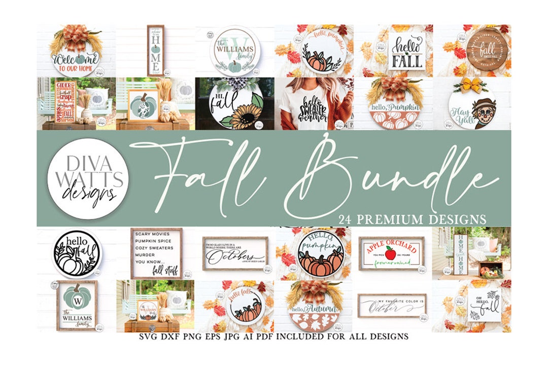 Fall / Autumn SVG Bundle of 24 Designs Sign Making SVG - Etsy