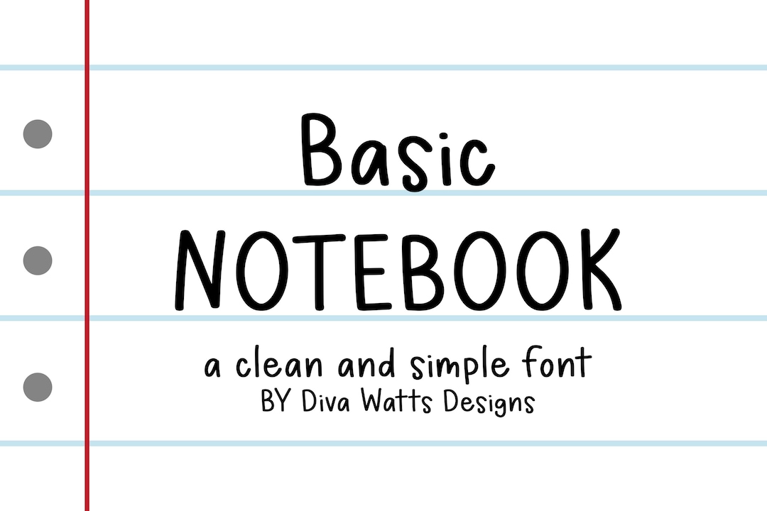 Basic Notebook Font Simple Font Cute Font Planner Font Neat Handwriting ...