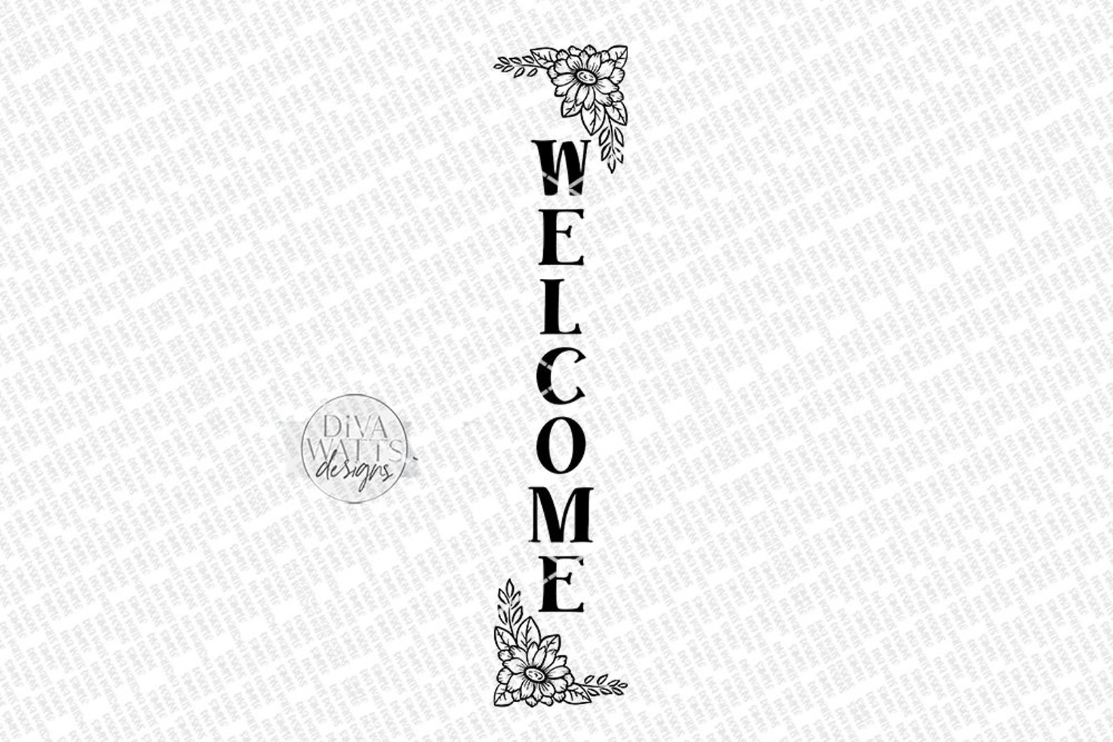 Welcome Floral Daisies SVG Farmhouse Vertical Sign Dxf and - Etsy