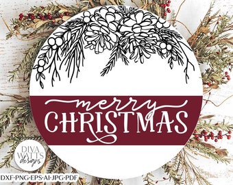 Round Greenery Svg - Etsy