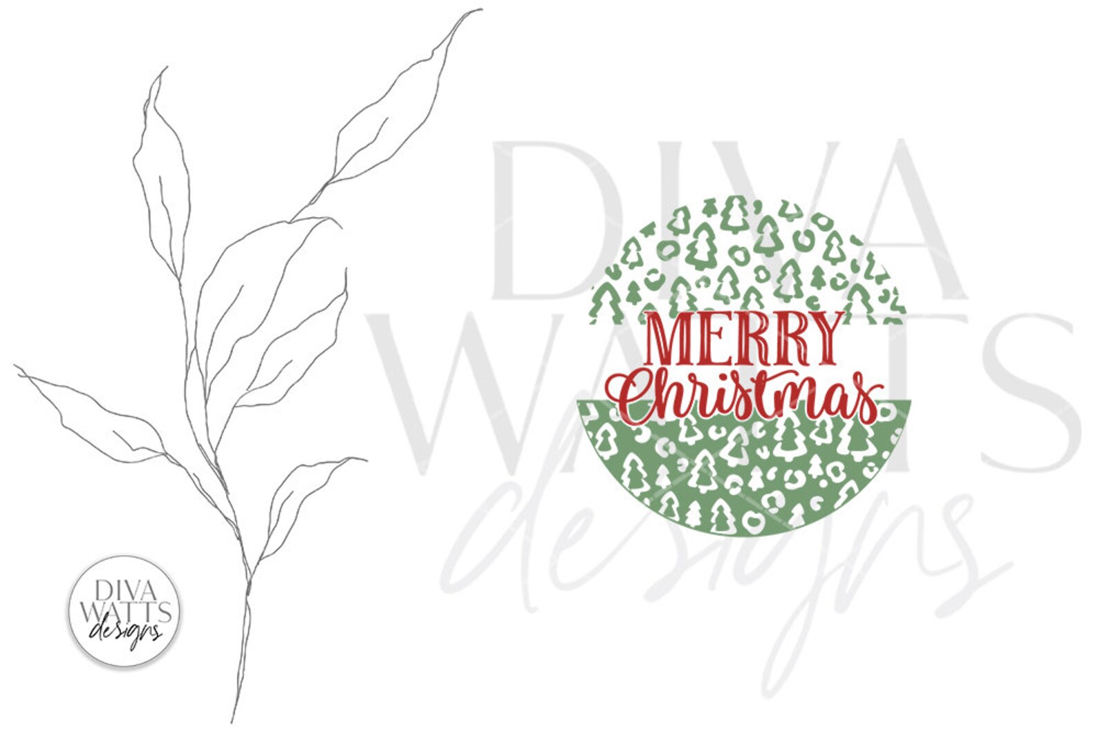 Merry Christmas Leopard SVG Winter Round Design - Etsy