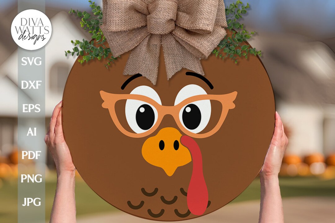 Turkey Face SVG Thanksgiving Turkey SVG Cute Turkey SVG Turkey With ...