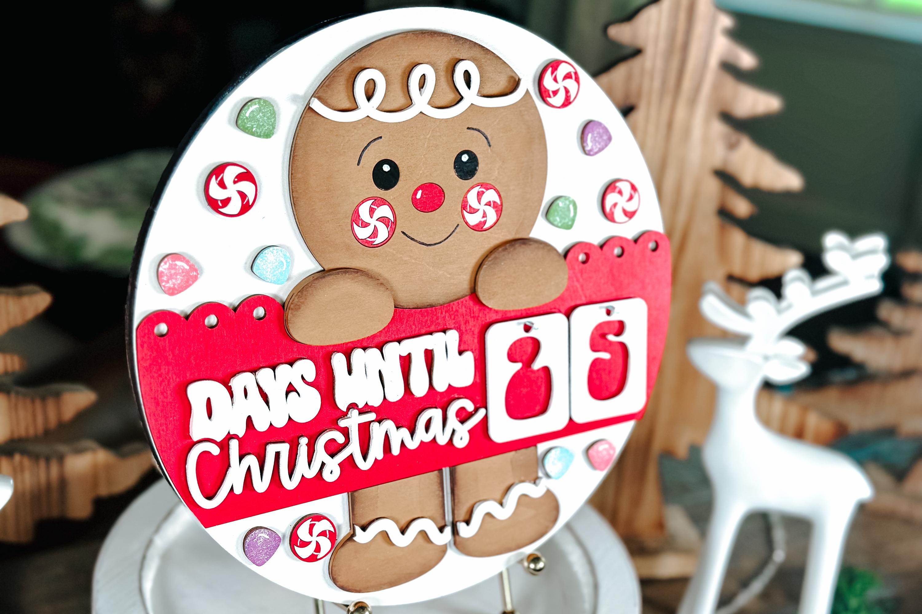 Gingerbread Christmas Countdown SVG - Days Until Christmas Laser Cut ...