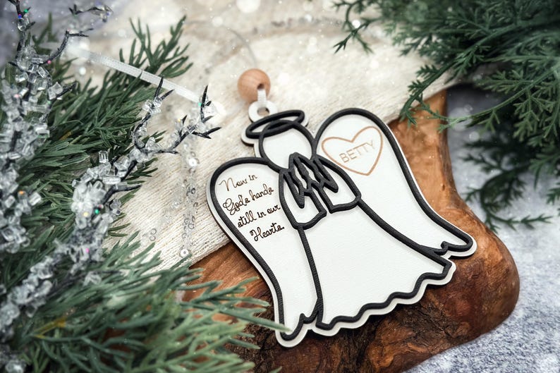 Angel Ornament SVG for Laser | Personalized Angel Ornament | Custom ...