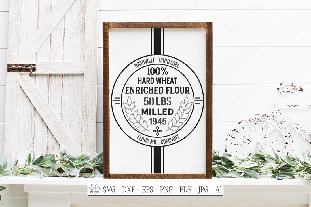 SVG | Vintage Grain Sack | Cutting File | Flour Mill Company Wheat ...