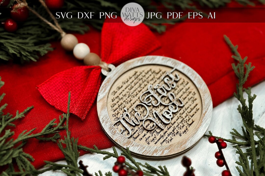 The First Noel Christmas Ornament SVG for Laser Cutting - Beautiful ...