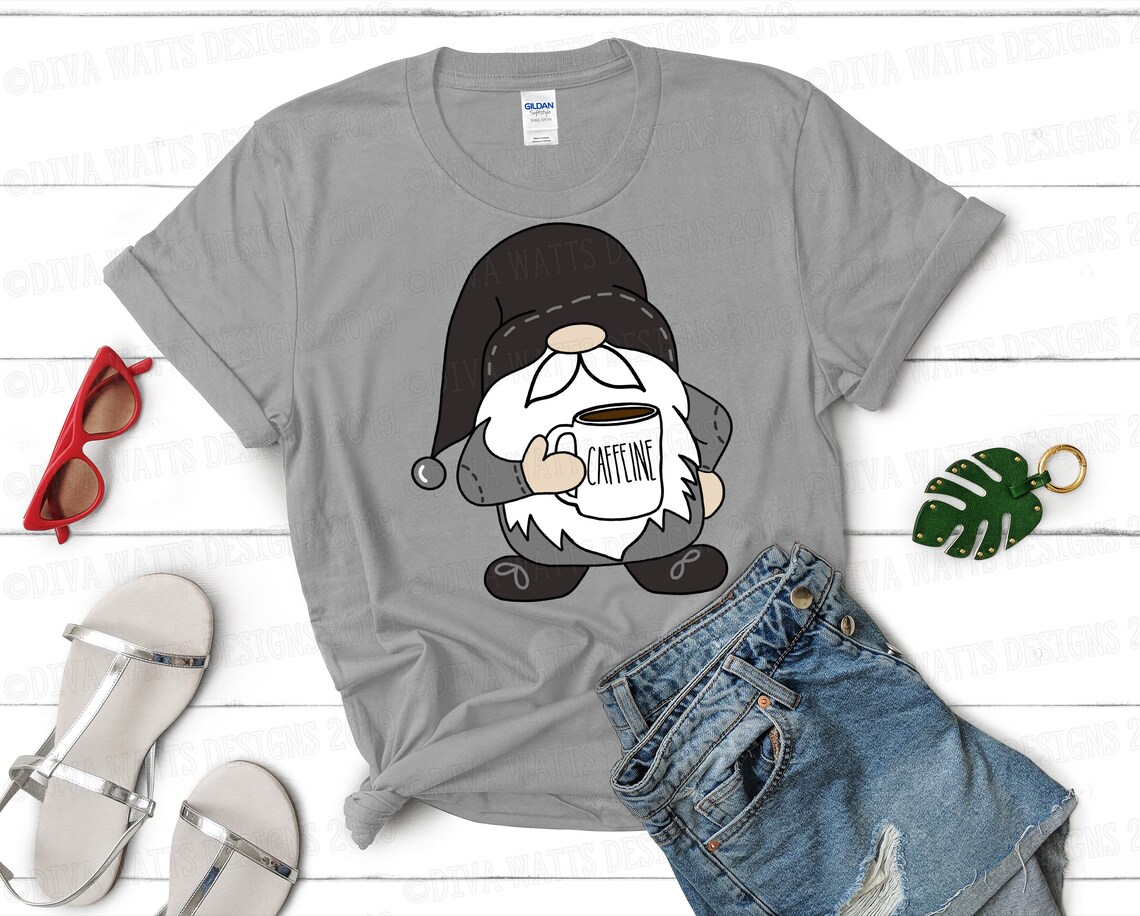SVG Coffee Gnome 2 Cutting File Vinyl Stencil HTV DXF - Etsy
