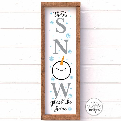 Snowman Welcome Vertical Porch Sign Design Christmas Winter - Etsy