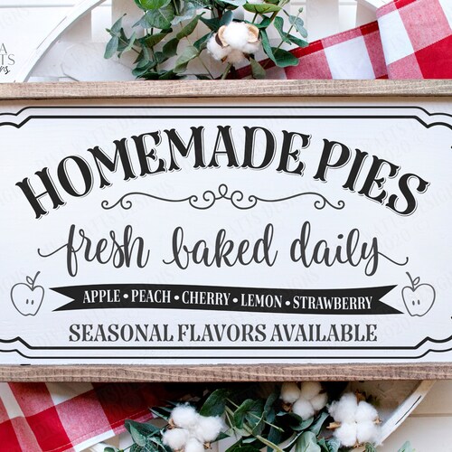 Homemade Pies Farmhouse Kitchen Sign Round Sign Cutting - Etsy