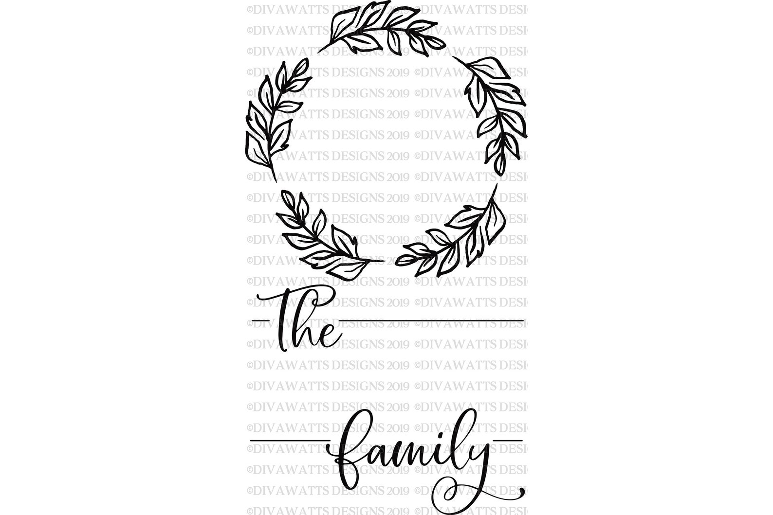 SVG Farmhouse Style Monogram Cutting File Family Last Name - Etsy