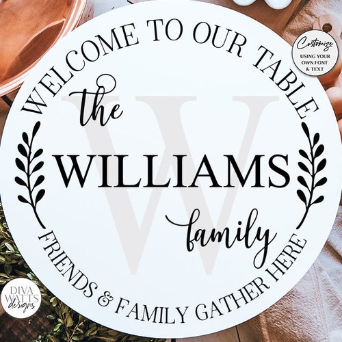 Welcome to Our Table SVG Customize Your Own Design - Etsy