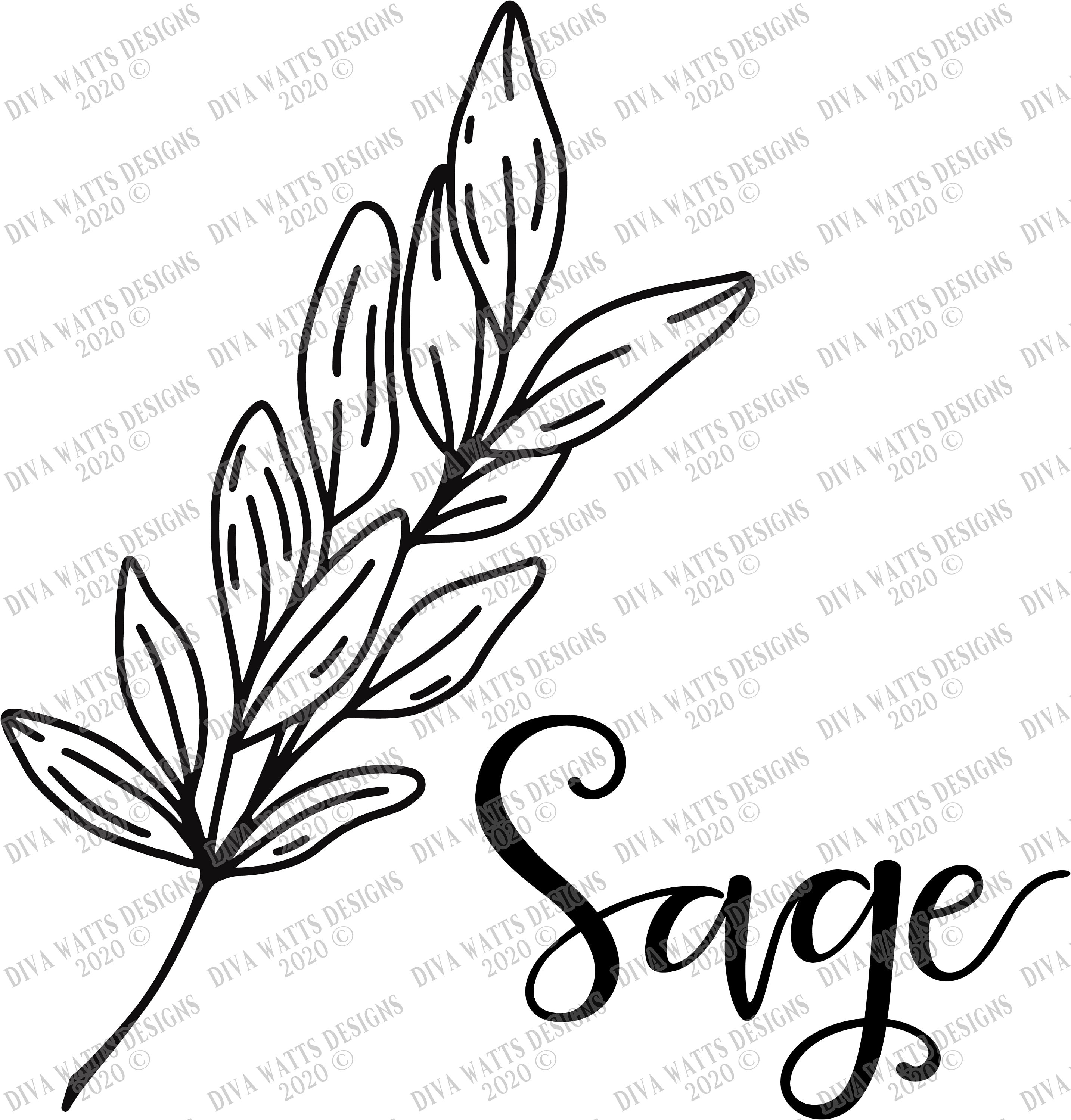 SVG Herbs Basil Rosemary Sage Oregano Cutting Files Set | Etsy