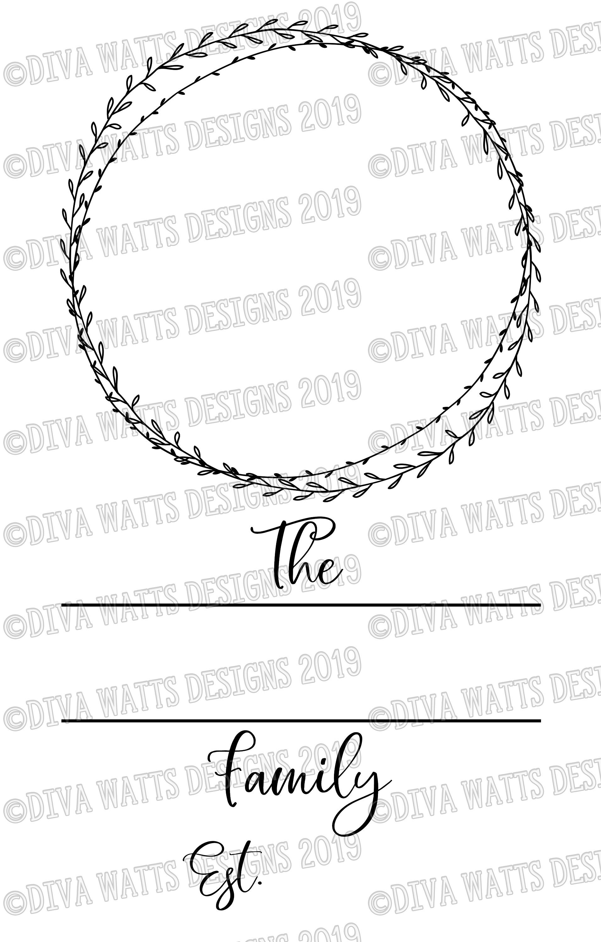 SVG Monogram Last Name Sign Cutting File Instant Download - Etsy