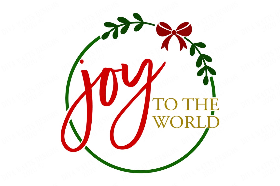 Joy to the World Christmas Wreath Cutting File SVG DXF - Etsy
