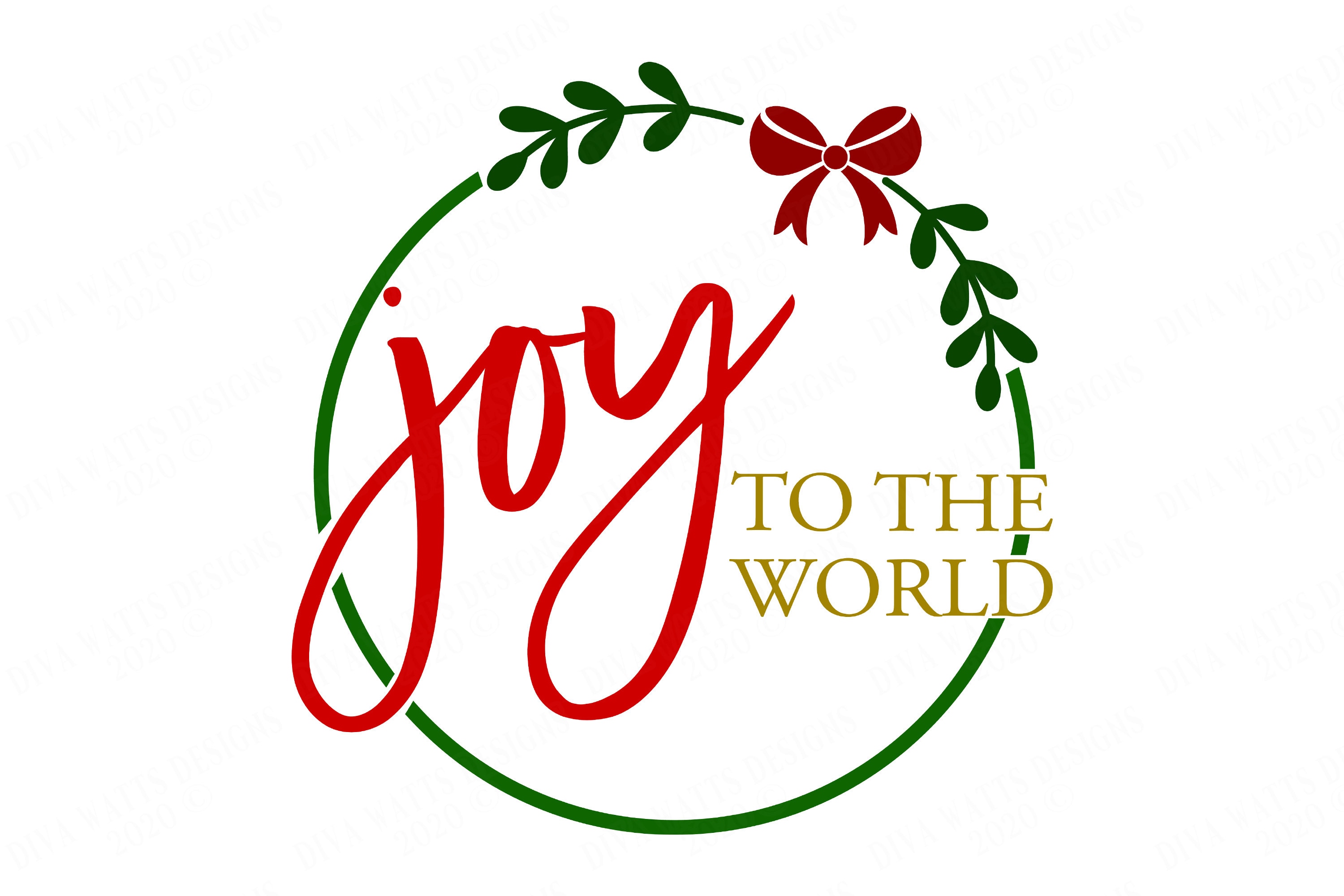 Joy to the World Christmas Wreath Cutting File SVG DXF - Etsy