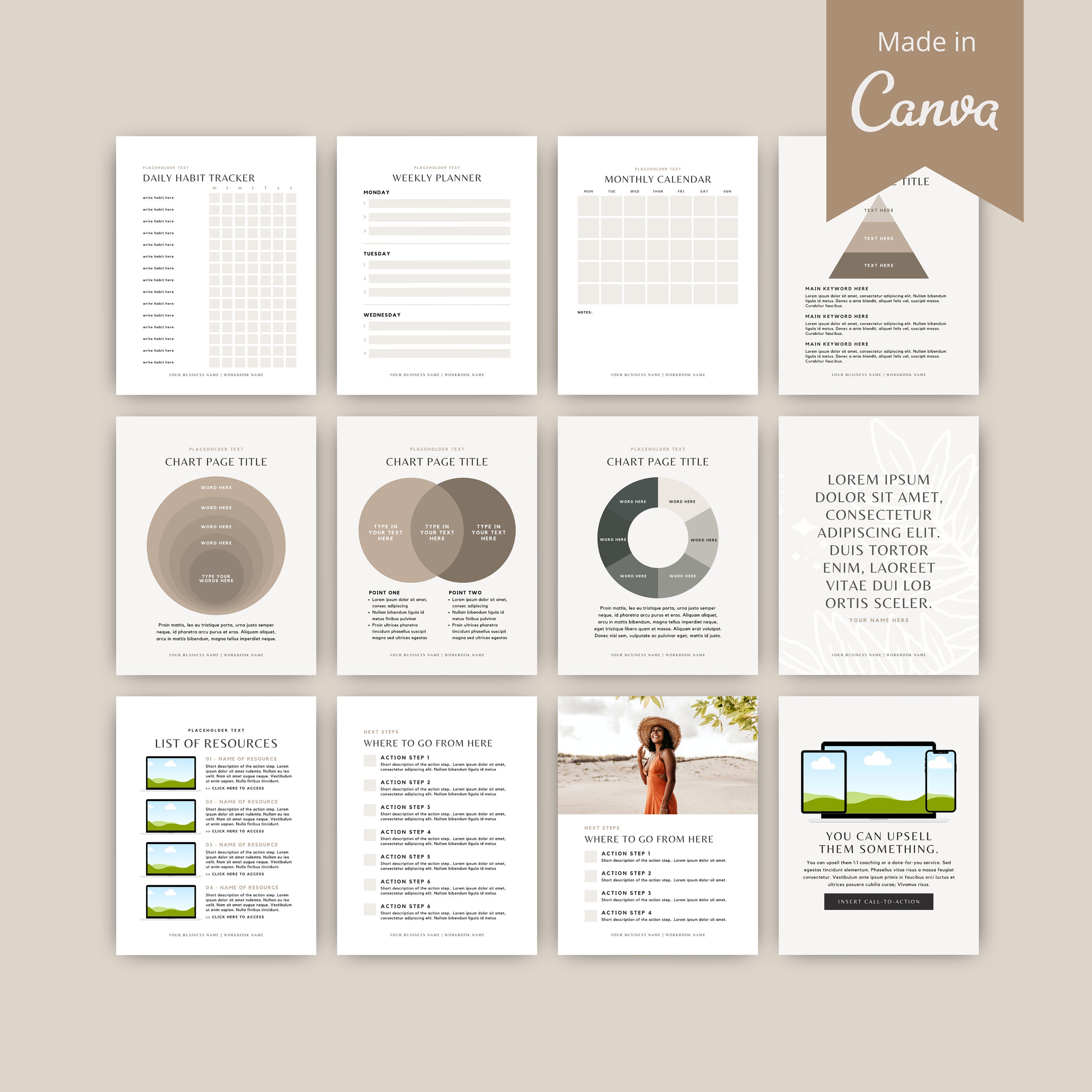100-page Workbook Template: Customizable Canva Layout - Etsy