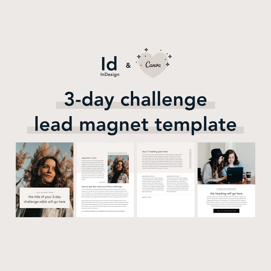 3-day Challenge Lead Magnet Template: Canva & Indesign - Etsy