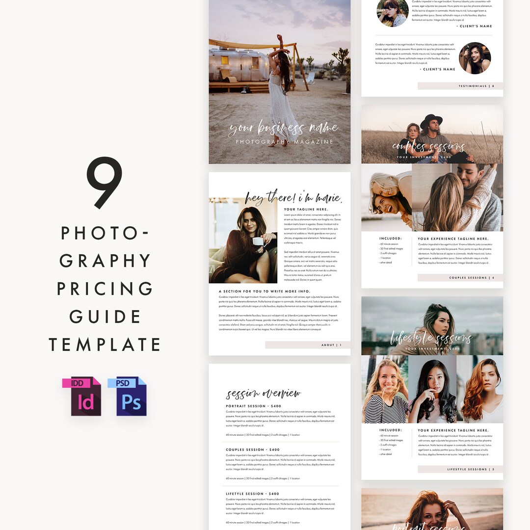 Photographer Pricing Guide Template Photography Marketing Sell Sheet ...