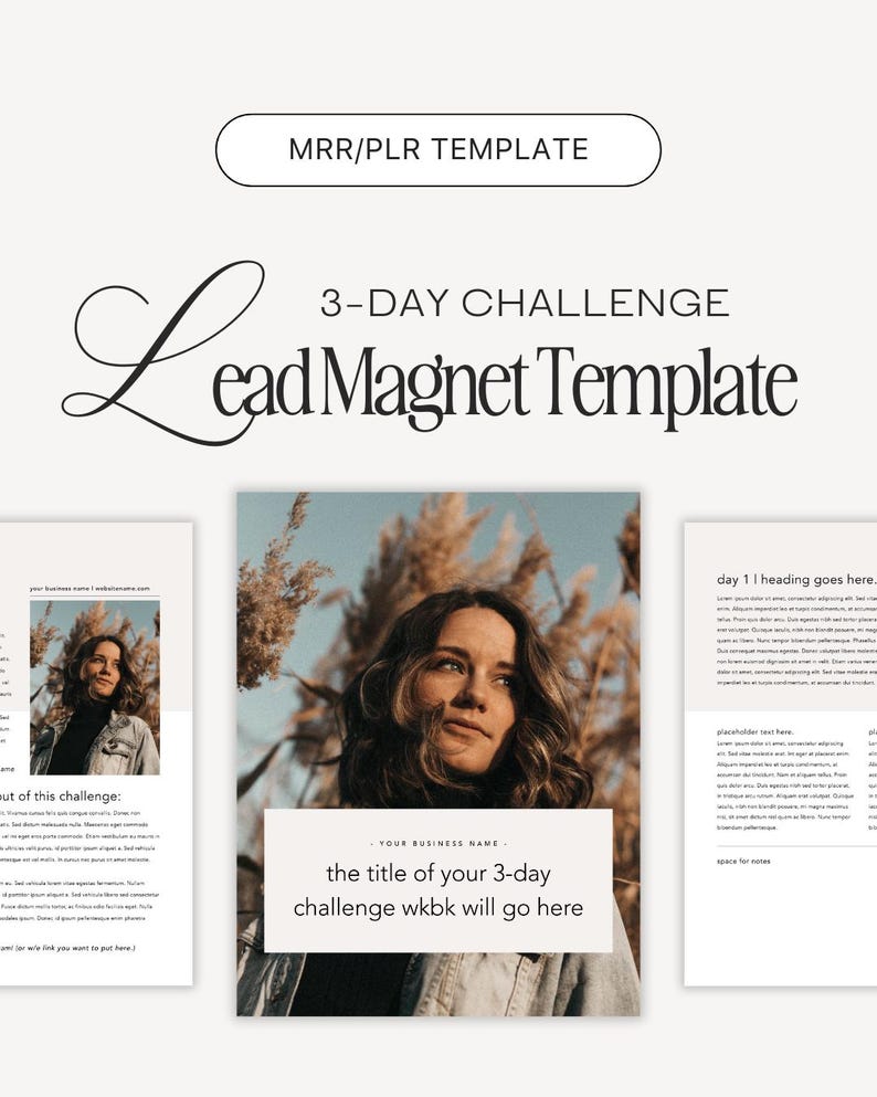 3-day Challenge Lead Magnet Template, Freebie Template, Email Marketing ...