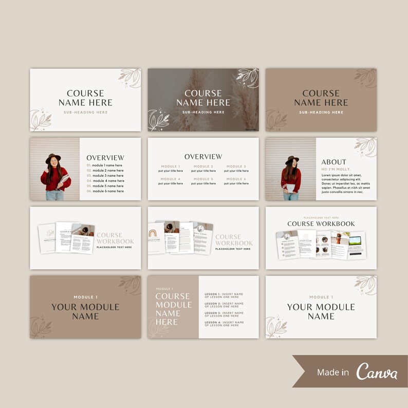 Online Course Presentation Template for Course Creators - Etsy