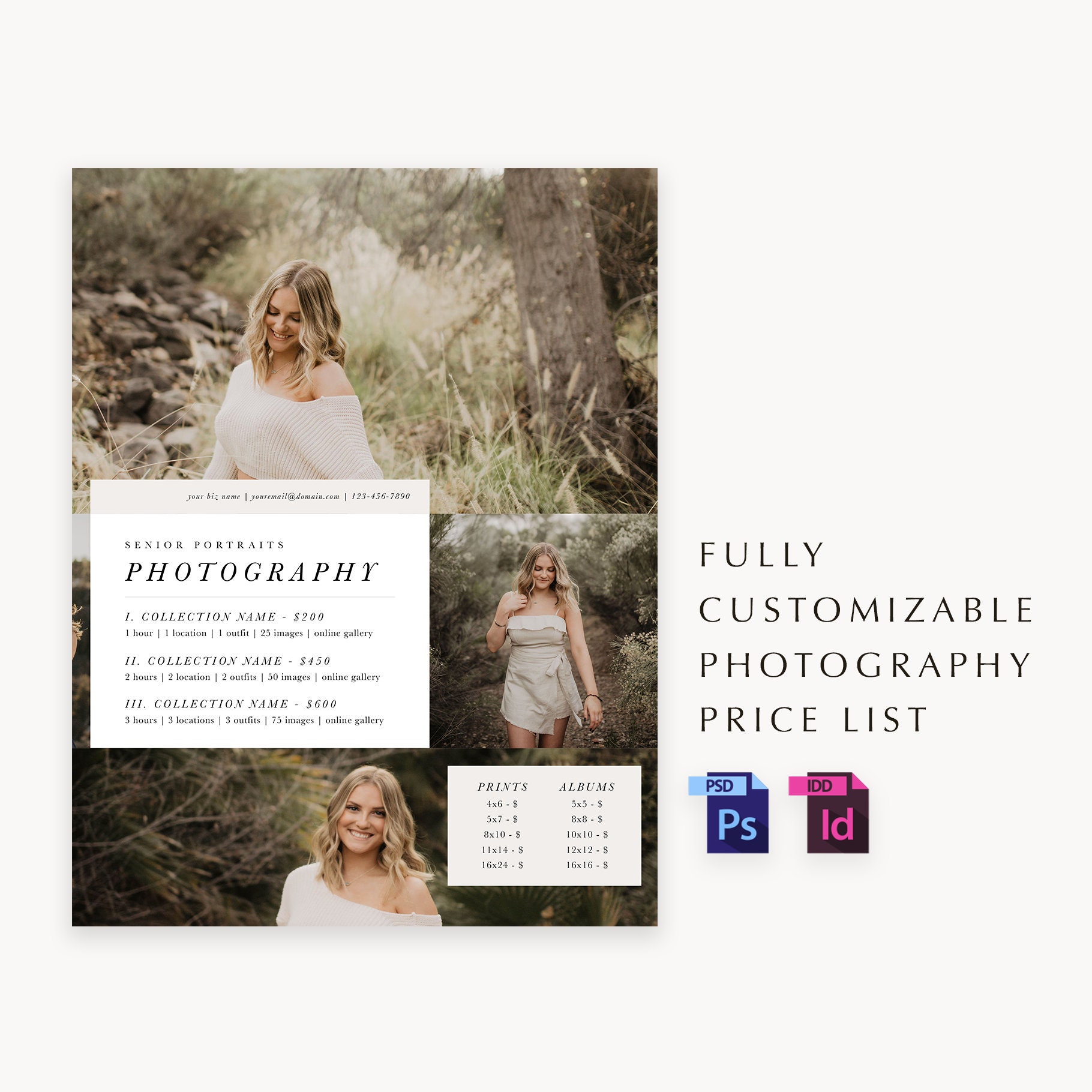 Photography Price List Template Photography Pricing Guide Photography ...