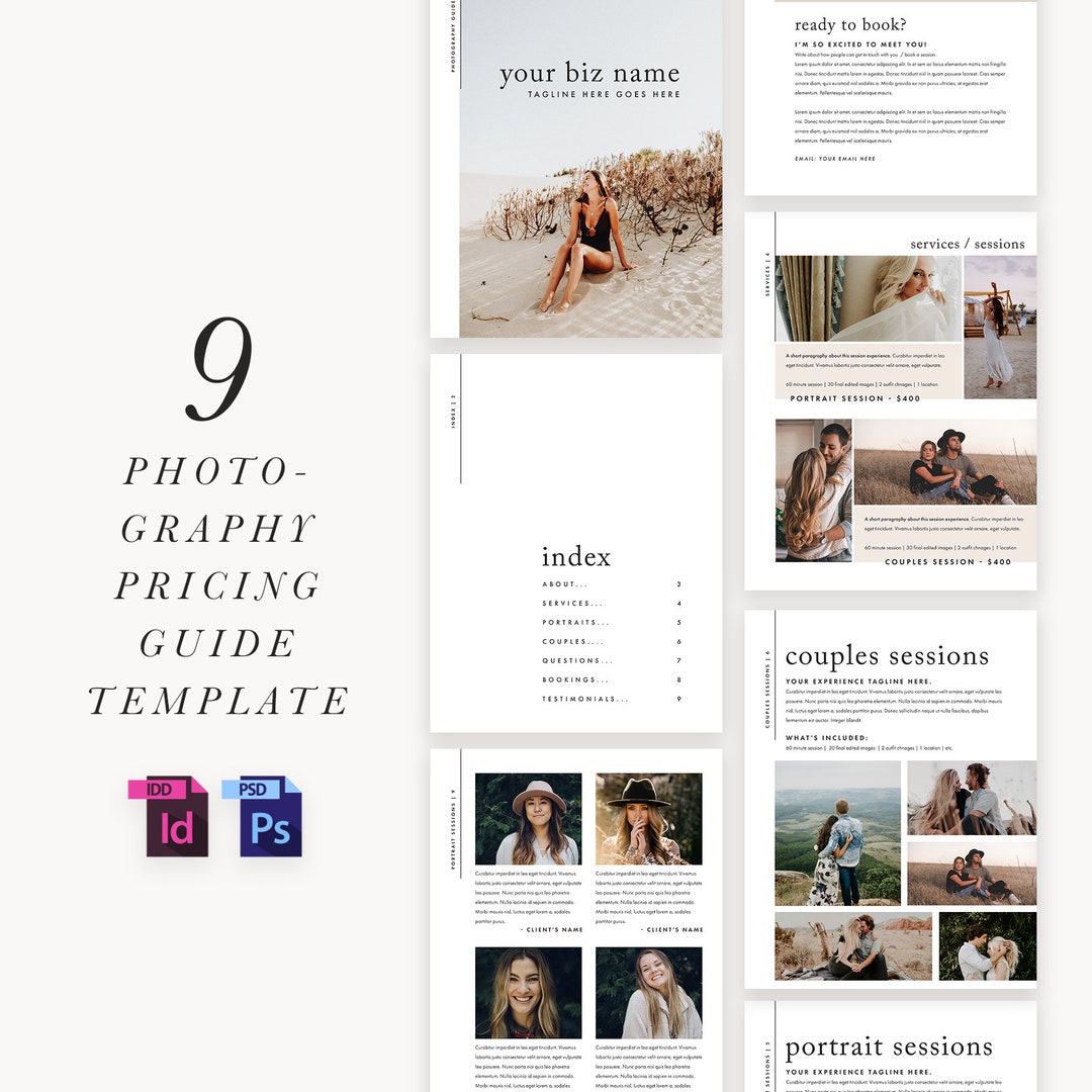 Photographer Pricing Guide Template - Photography Marketing - Sell ...