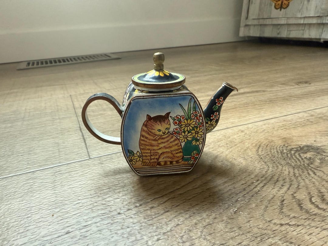 Kelvin Chen Teapot Enamel Copper Teapots Cat Teapot Miniature Tea Pots ...