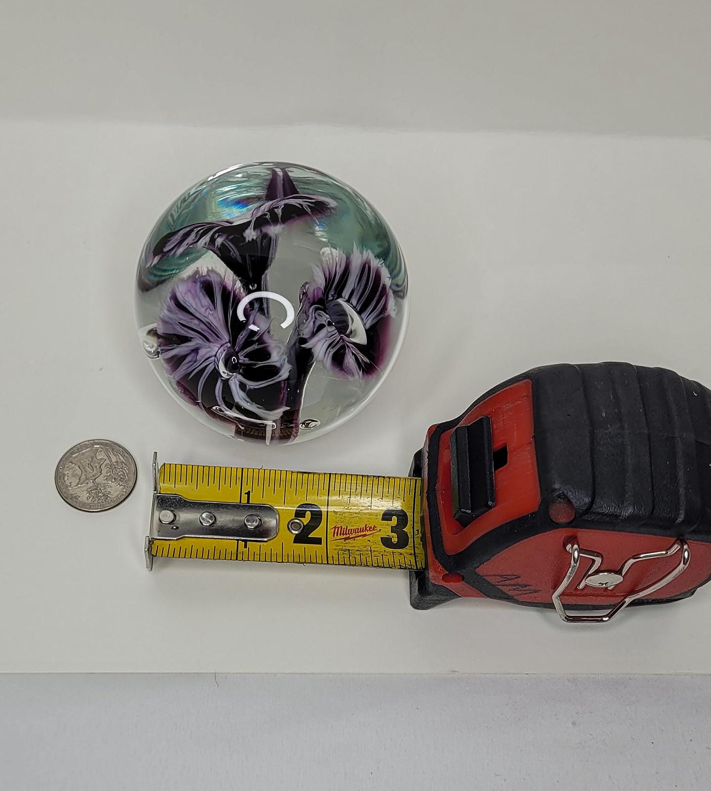 Rare Vintage Robert L Hamon Art Glass Paperweight Purple Swirl Signed ...